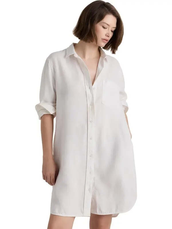 Quince 100% European Linen Shirt Dress - White