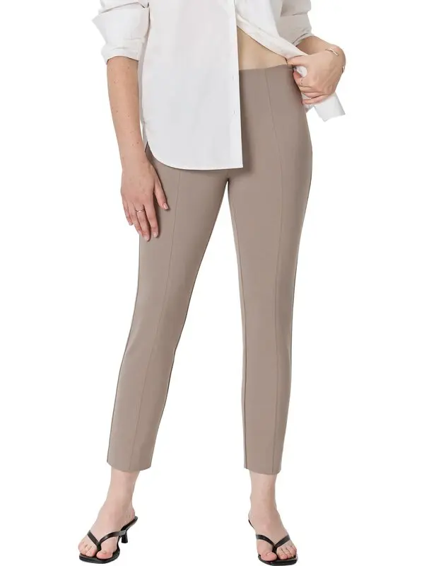 Quince Ultra-stretch Ponte Pintuck Ankle Pants - Morel Grey