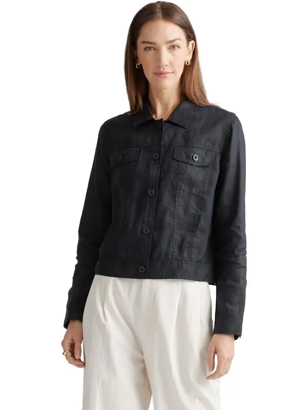 Quince 100% European Linen Jacket - Black