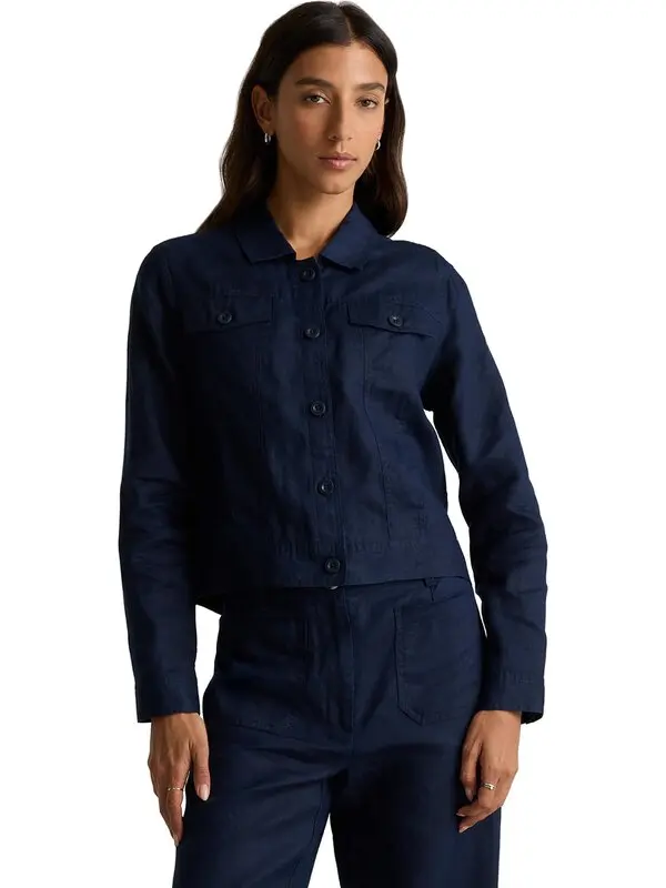 Quince 100% European Linen Jacket - Deep Navy