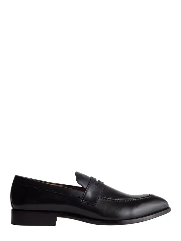 Quince Calfskin Leather Penny Loafer - Black