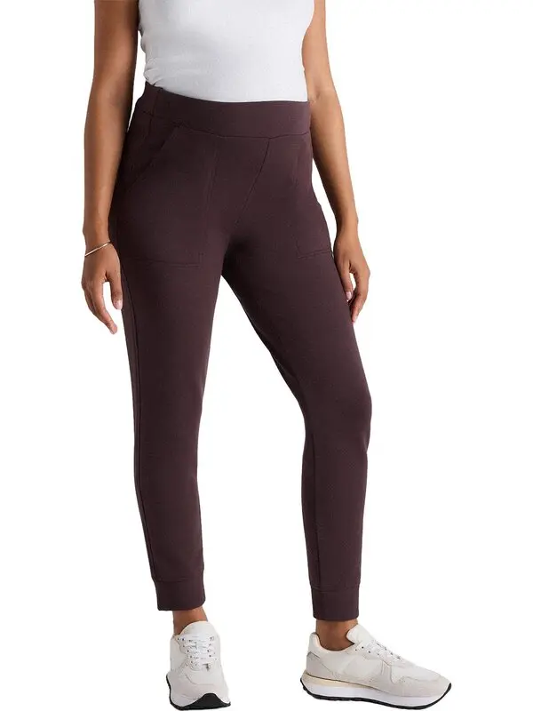 Quince Fleece Maternity Joggers - Dried Fig