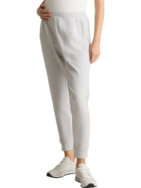 Quince Fleece Maternity Joggers - Heather Grey
