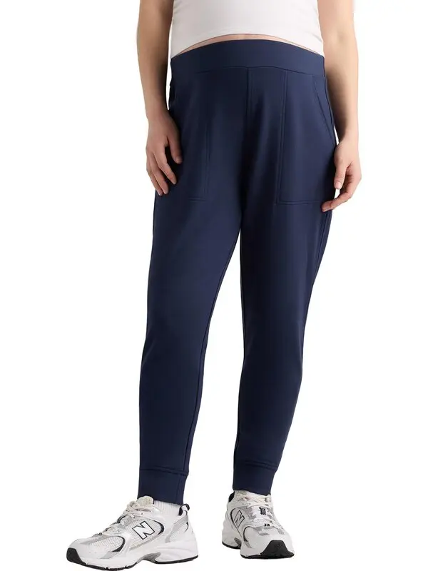 Quince Fleece Maternity Joggers - Navy