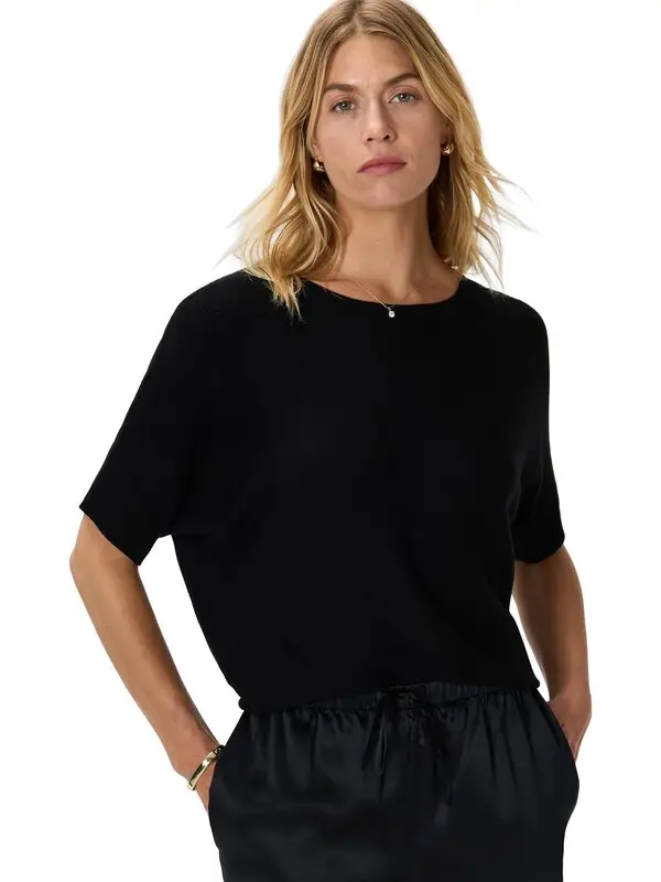 Quince Cotton Cashmere Sweater - Black