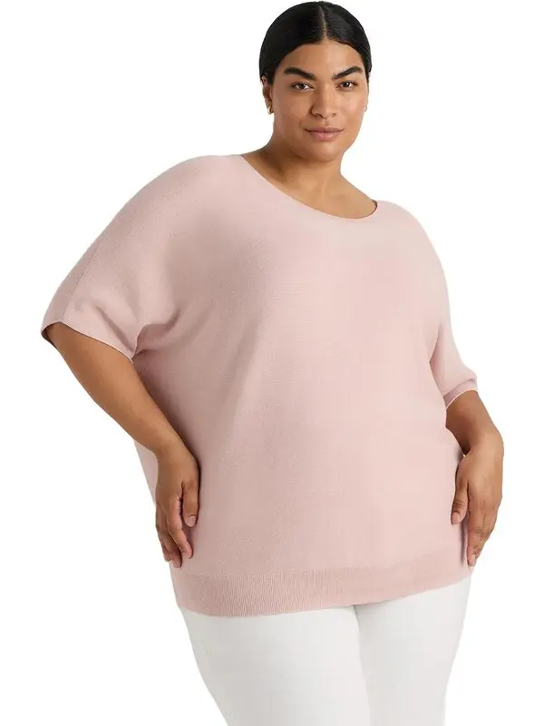 Quince Cotton Cashmere Link-stitch Dolman Sweater - Sugar Stone