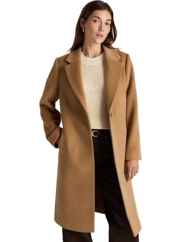 Quince Wool Cashmere Single-breasted Coat - Caramel