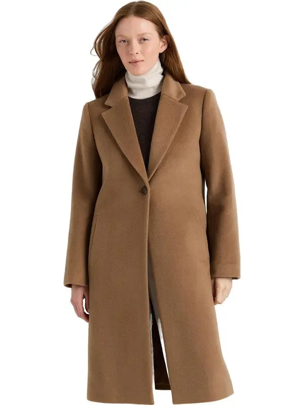 Quince Wool Cashmere Single-breasted Coat - Mocha Brown