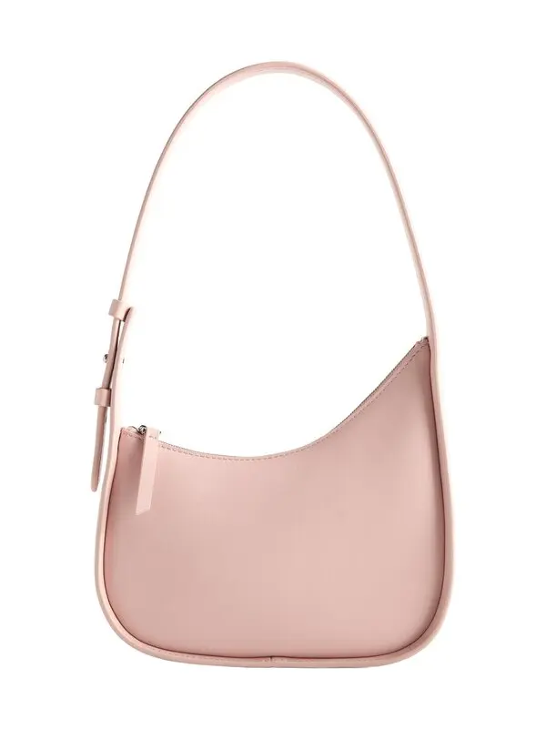 Quince Italian Leather Asymmetrical Mini Shoulder Bag - Shell Pink