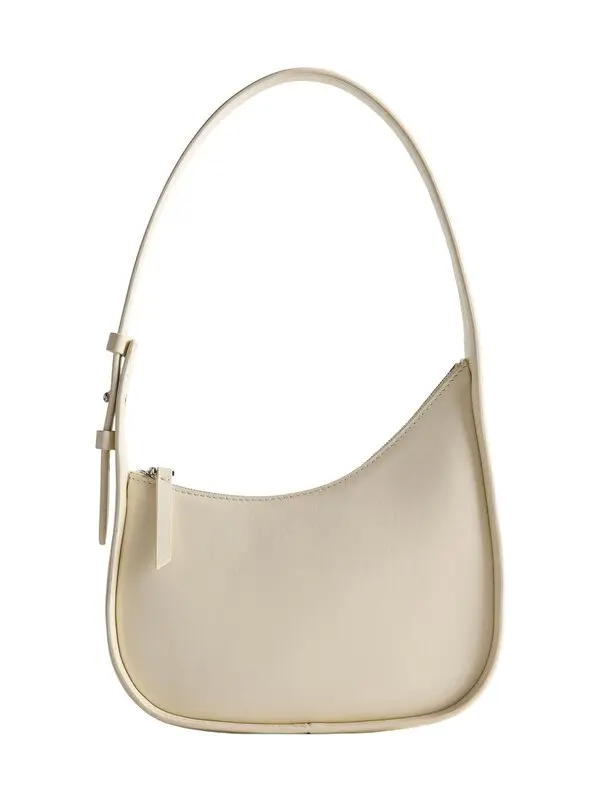 Quince Italian Leather Asymmetrical Mini Shoulder Bag - Soft Ivory
