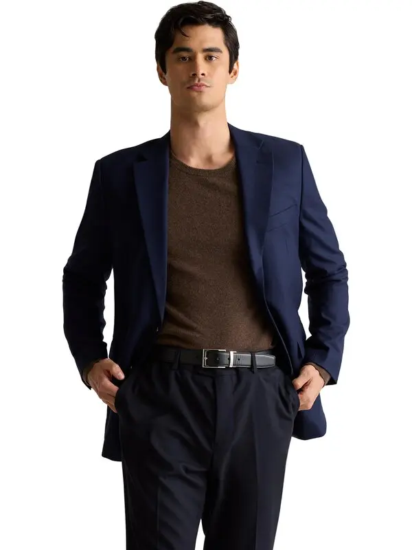 Quince Stretch Wool Blazer - Navy