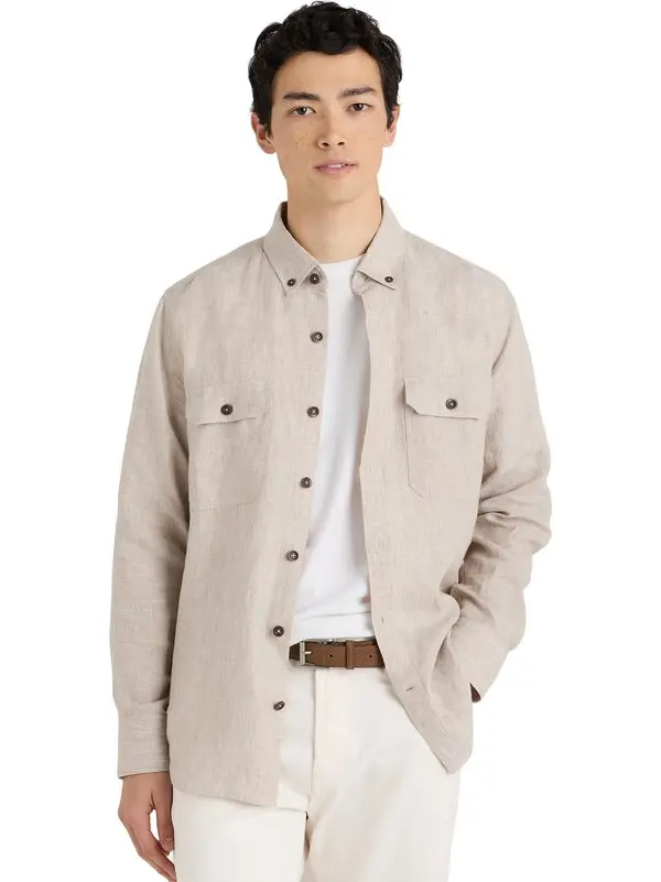 Quince 100% European Linen Utility Shirt - Flax