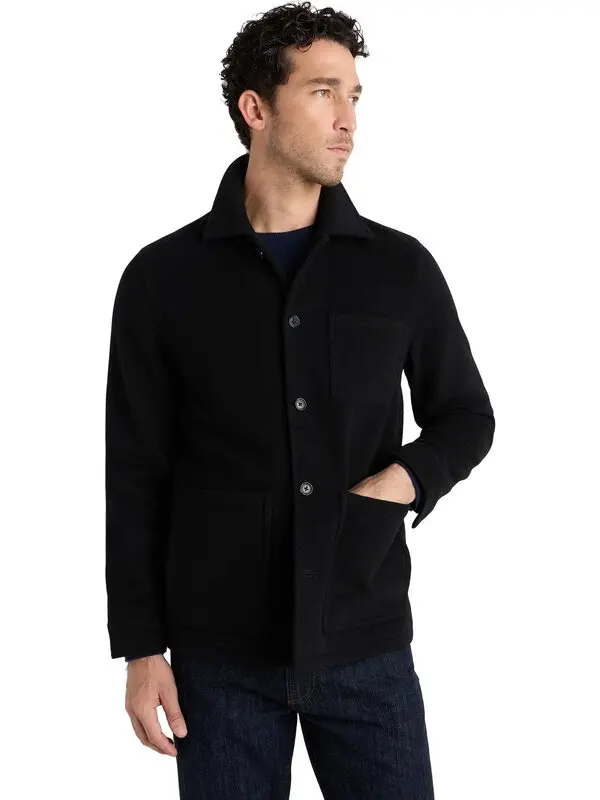 Quince Wool Cashmere Chore Jacket - Black