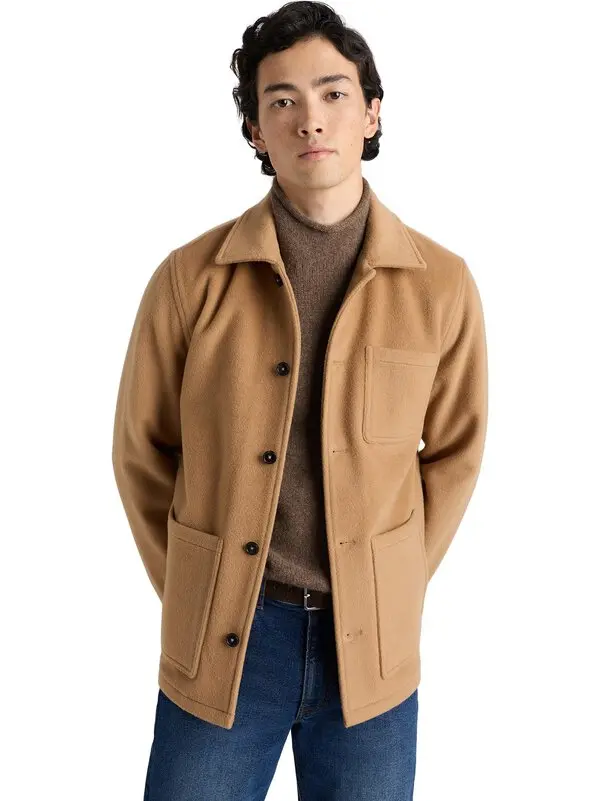Quince Wool Cashmere Chore Jacket - Caramel