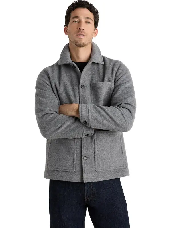 Quince Wool Cashmere Chore Jacket - Heather Grey