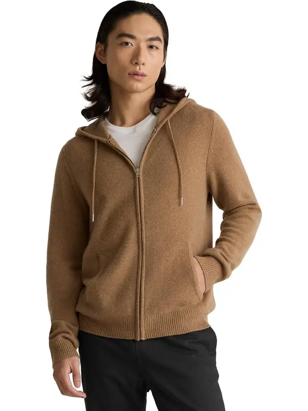 Quince Cashmere Full-zip Hoodie - Teak