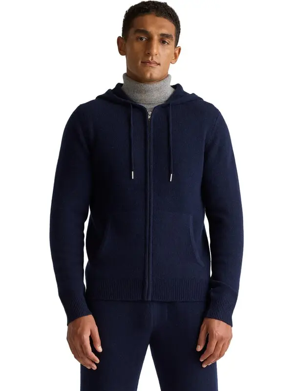 Quince Cashmere Full-zip Hoodie - True Navy