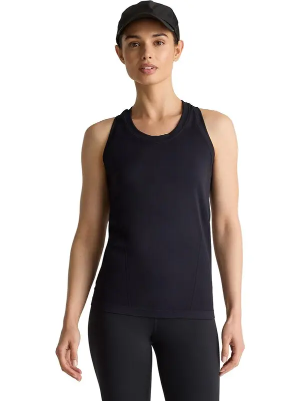 Quince Seamless Racerback Tank Top - Black
