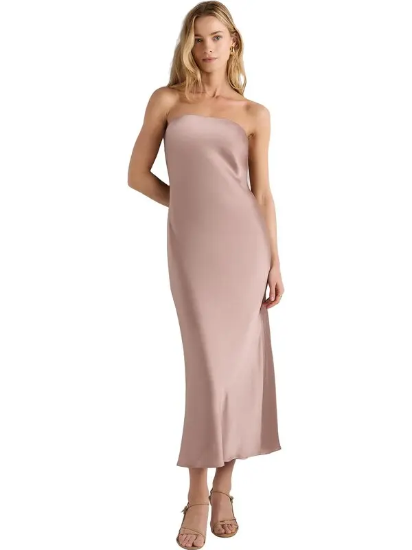 Quince Strapless Midi Dress - Vintage Pink