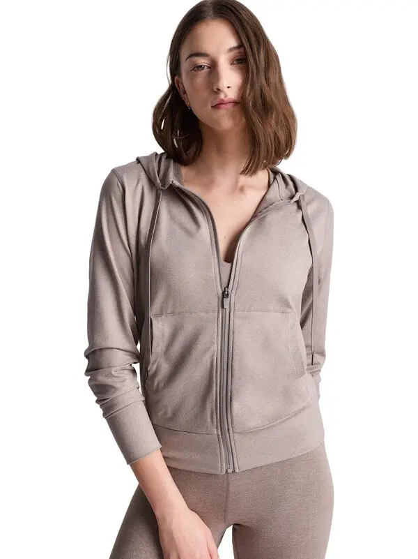 Quince Performance Full Zip Hoodie - Heather Morel Grey