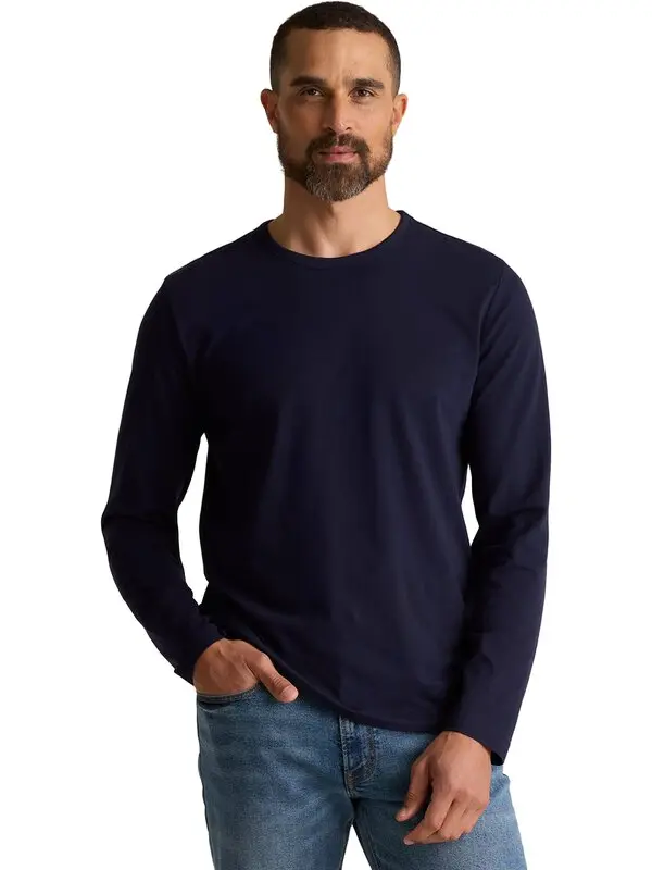 Quince 100% Pima Cotton Luxe Touch Long Sleeve T-shirt - Deep Navy