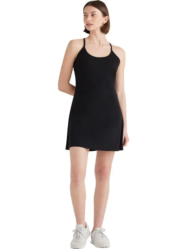 Quince Active Dress With Built-in Shorts - Black