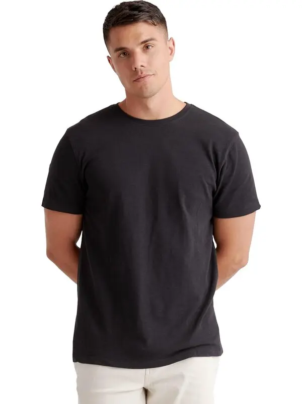 Quince Slub Crewneck T-shirt - Bold Black