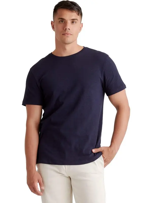 Quince Slub Crewneck T-shirt - Deep Navy
