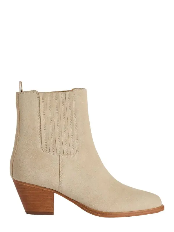 Quince Italian Leather Western Chelsea Ankle Boot - Almond Suede