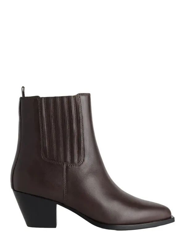 Quince Italian Leather Western Chelsea Ankle Boot - Coffee Bean