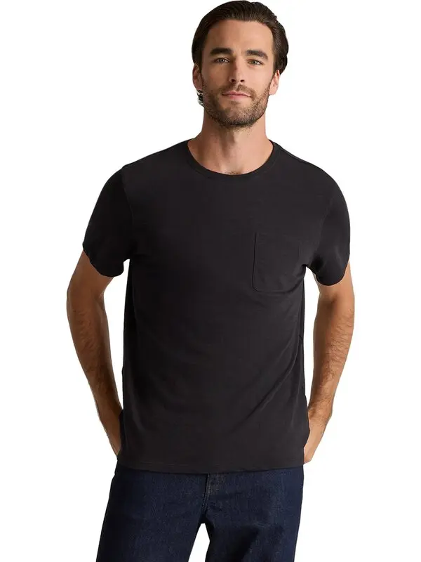 Quince Slub Pocket T-shirt - Bold Black