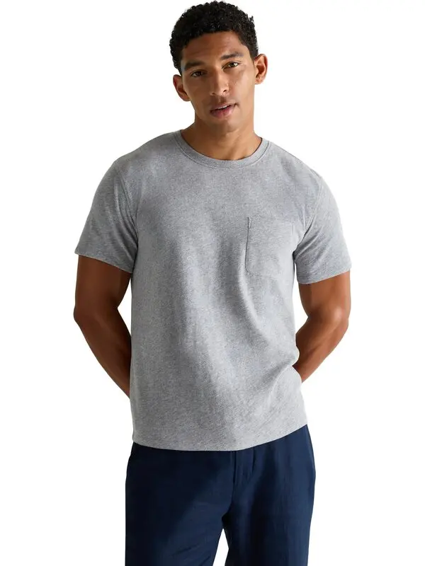 Quince Slub Pocket T-shirt - Heather Grey