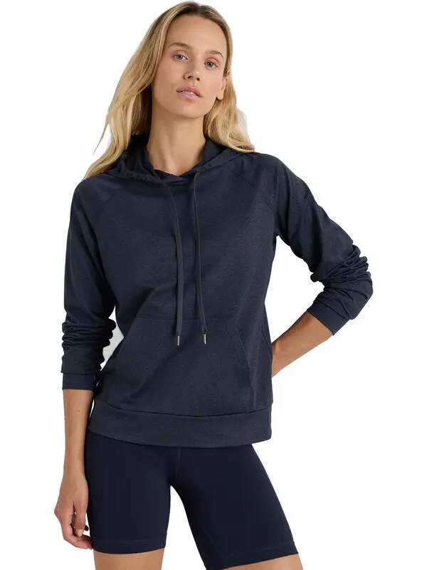 Quince Performance Pullover Hoodie - Heather Deep Navy