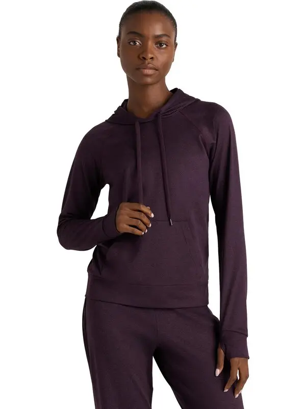 Quince Performance Pullover Hoodie - Heather Deep Orchid Purple