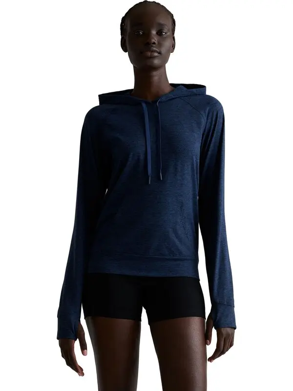 Quince Performance Pullover Hoodie - Heather Navy