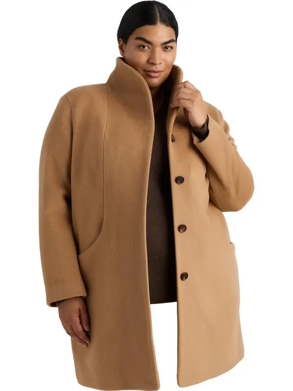 Quince Wool Cashmere Cocoon Coat - Caramel
