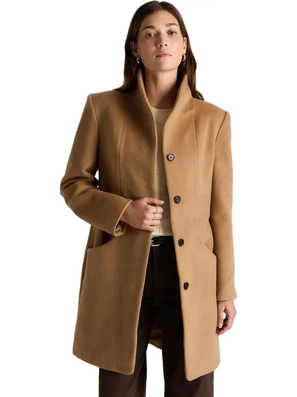 Quince Wool Cashmere Cocoon Coat - Caramel