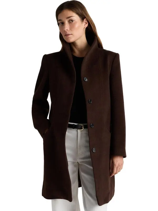 Quince Wool Cashmere Cocoon Coat - Dark Chocolate