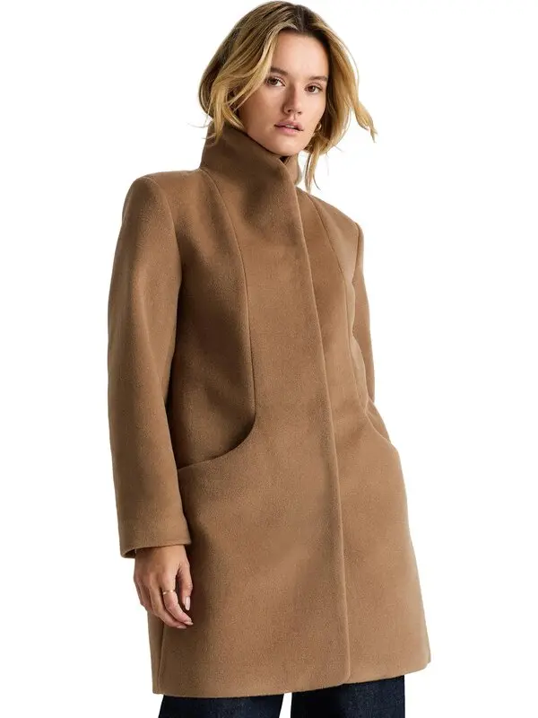 Quince Wool Cashmere Cocoon Coat - Mocha Brown