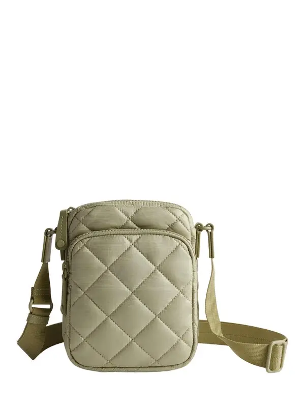 Quince Transit Quilted Phone Crossbody - Tea Green