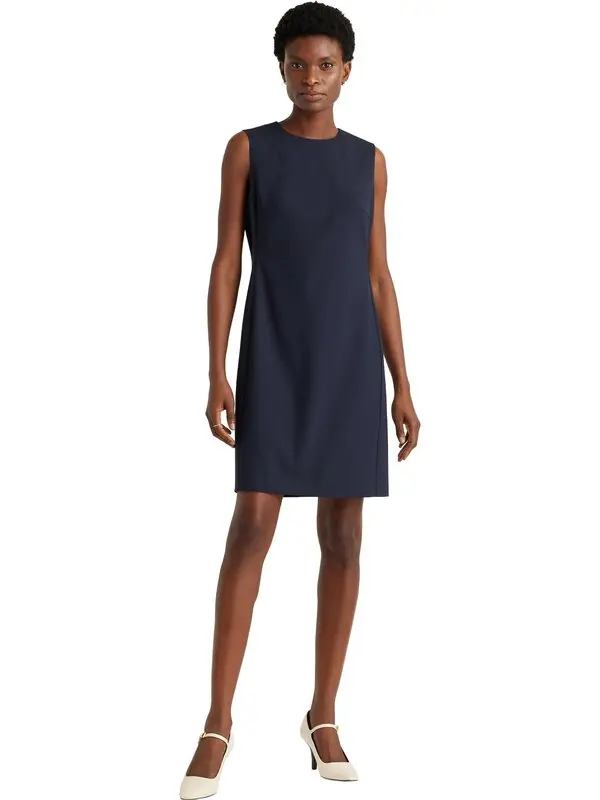 Quince Italian Wool Sleeveless Dress - Navy