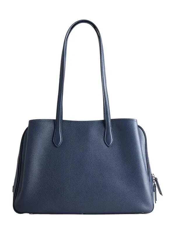Quince Vivienne Leather Tote Bag - Deep Navy