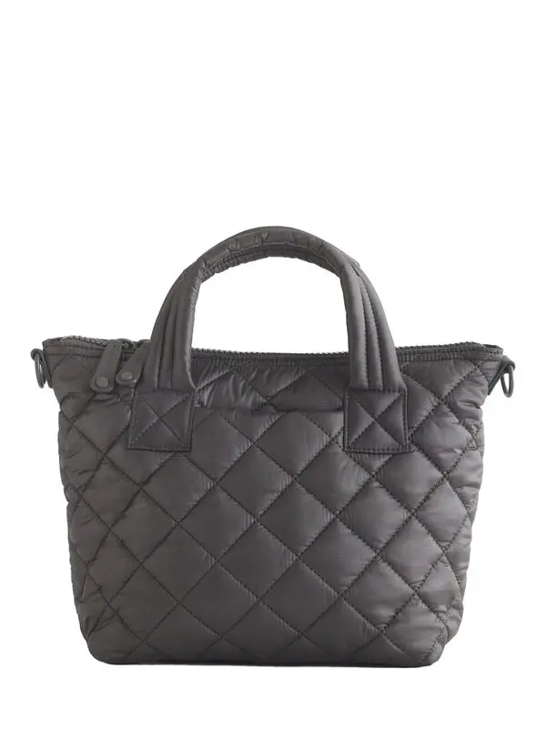 Quince Quilted Small Crossbody Tote - Charcoal