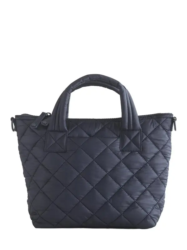 Quince Quilted Small Crossbody Tote - Navy