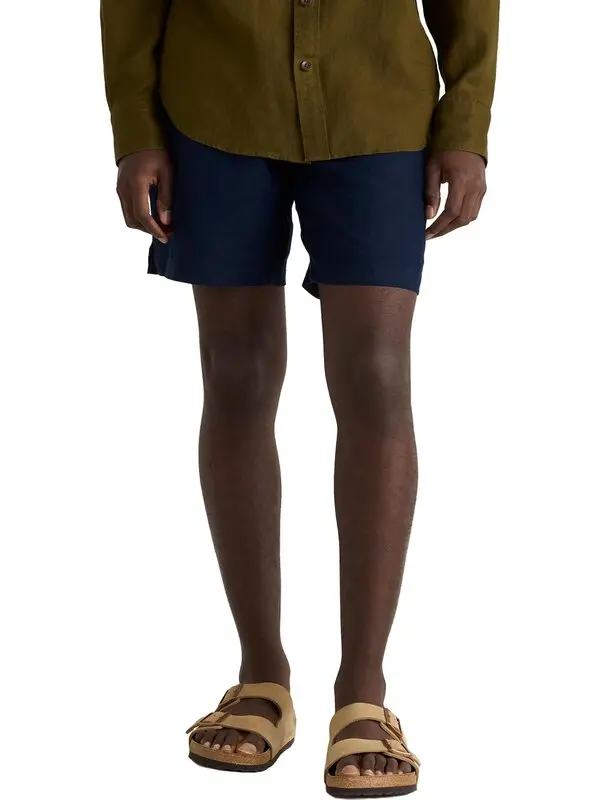 Quince Linen Drawstring Beach Shorts 7 - Deep Navy