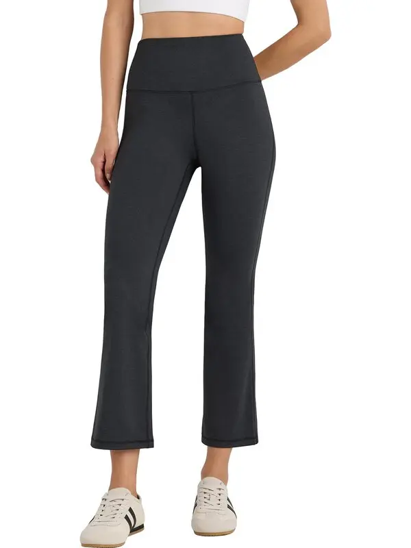 Quince Ultra-soft Cropped Bootcut Pants - Heather Black