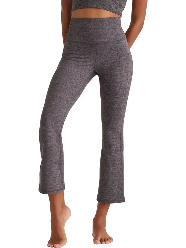 Quince Ultra-soft Cropped Bootcut Pant - Heather Charcoal