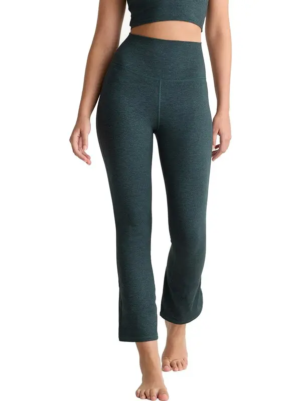 Quince Ultra-soft Cropped Bootcut Pant - Heather Green