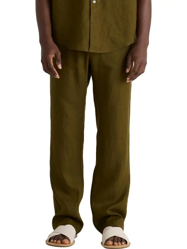 Quince European Linen Pants - Martini Olive