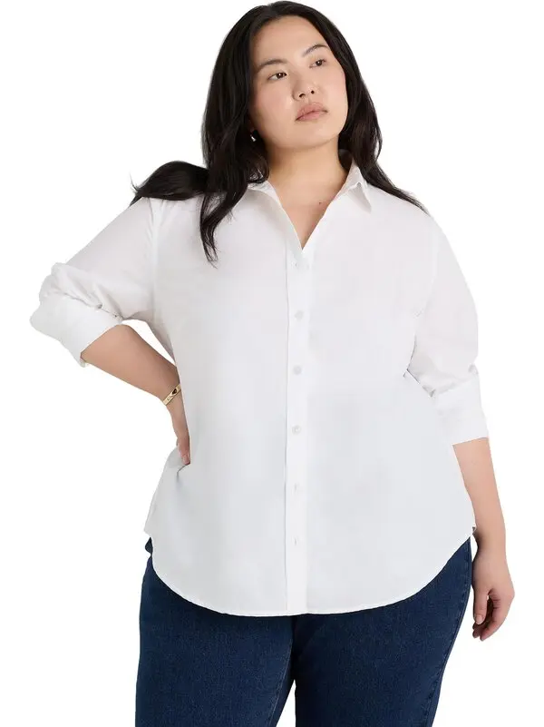 Quince Poplin Long-sleeve Shirt - Classic White